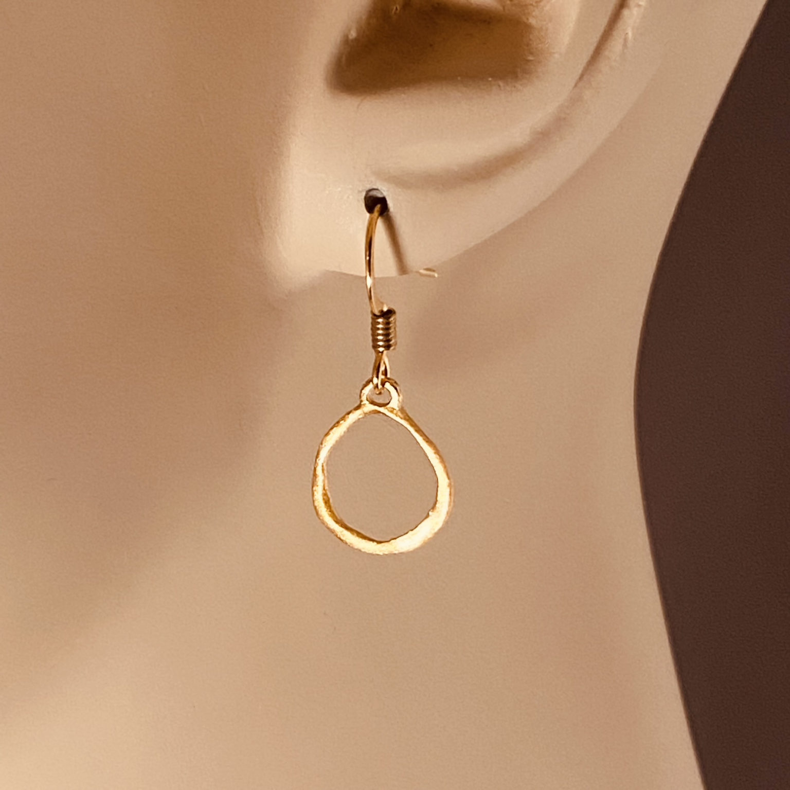 Hand-made | Gold Organic Frame Earrings | Sensitively Yours